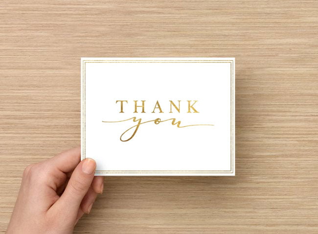 Thank you script Greeting Card – The Care Crate Co.